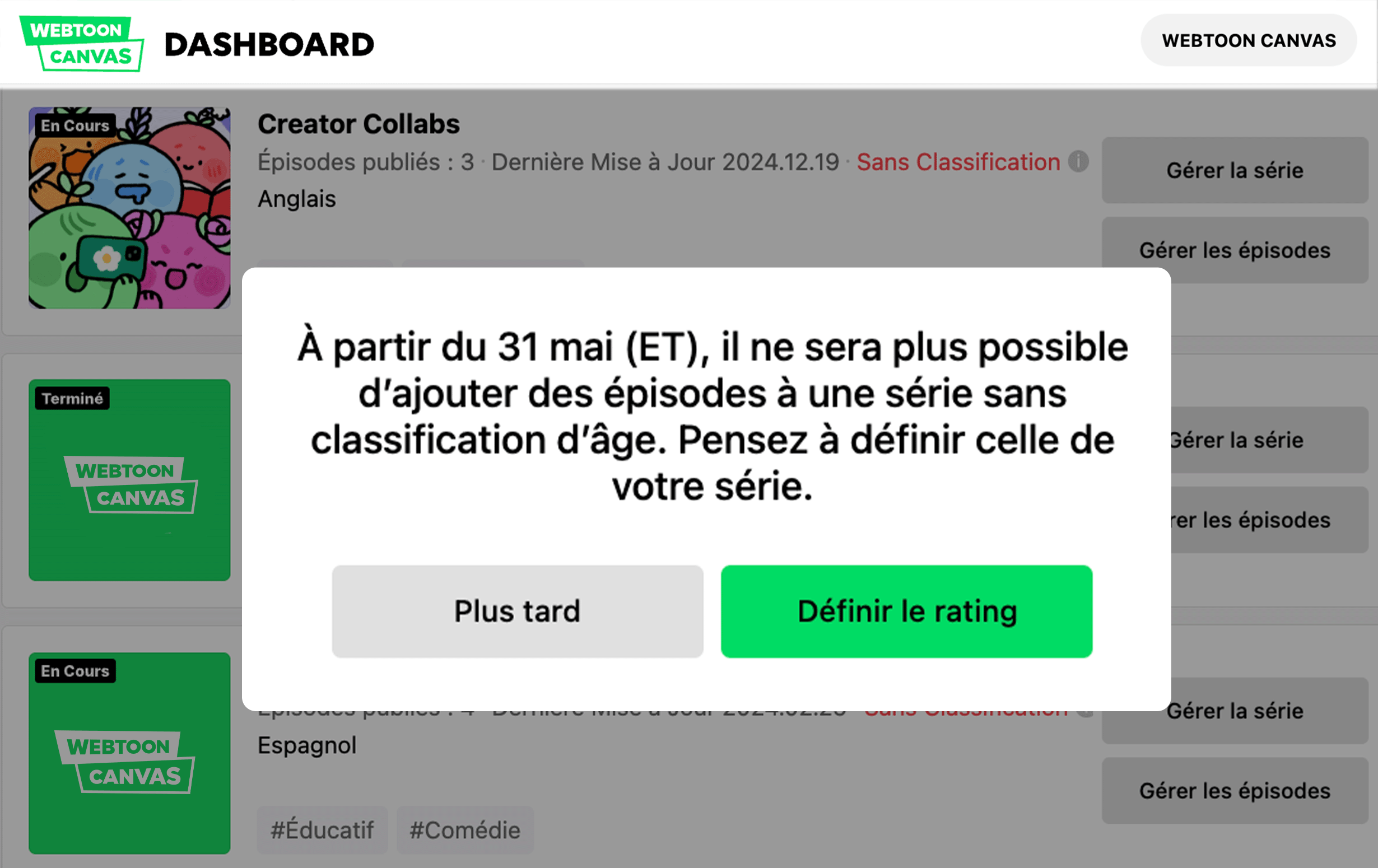 WEBTOON CANVAS Classification du contenu par âge – WEBTOON CANVAS
