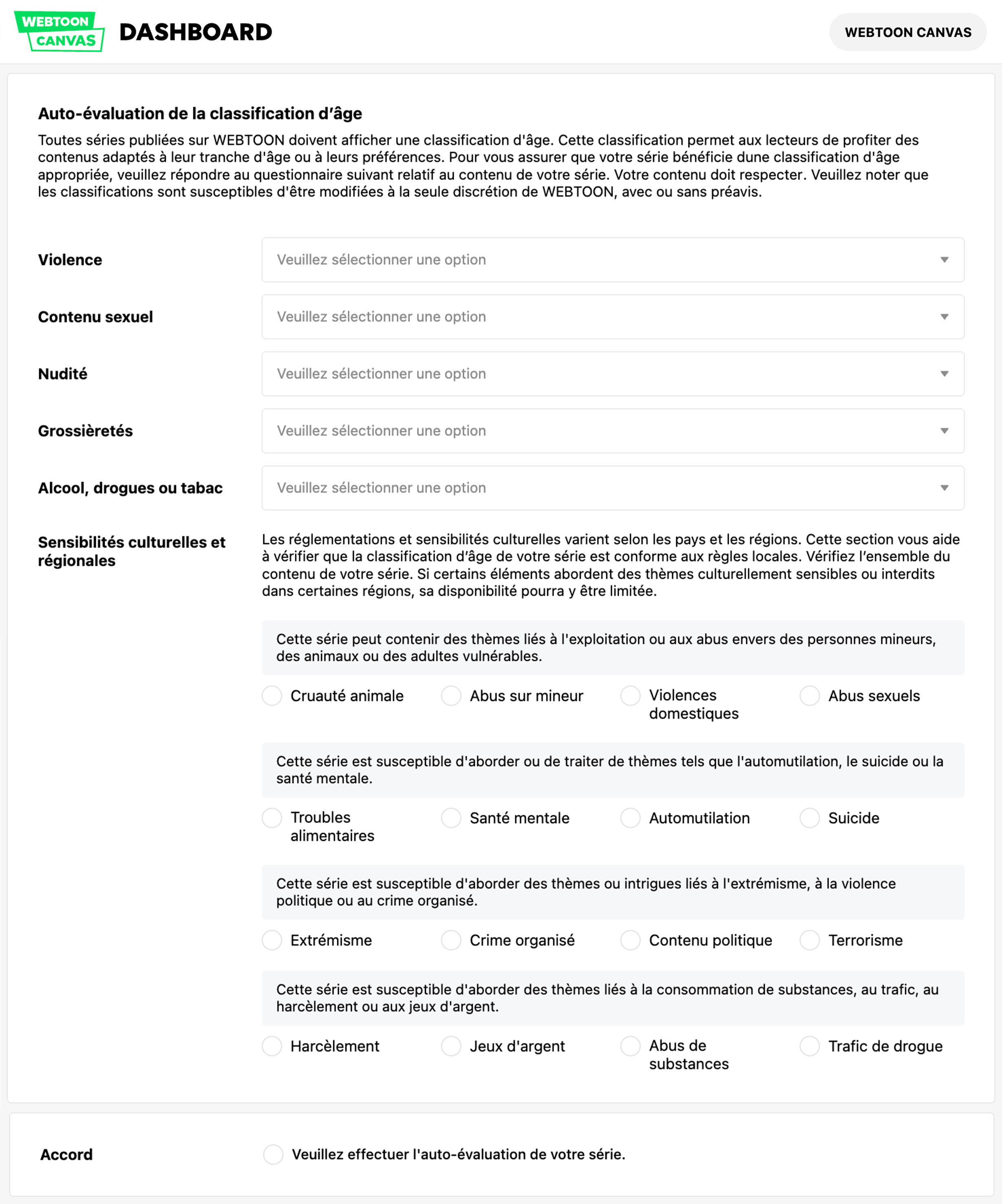 WEBTOON CANVAS Classification du contenu par âge – WEBTOON CANVAS
